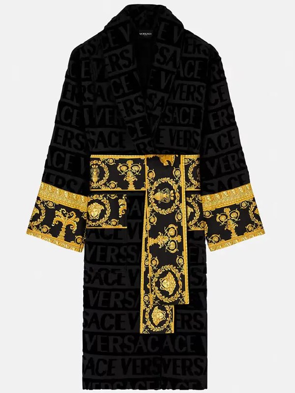 Black Bath Robe | Black Versace Robe - Stardom Jackets